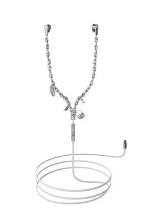 DIESEL® Tone Wired Earbuds With Charms - Silver