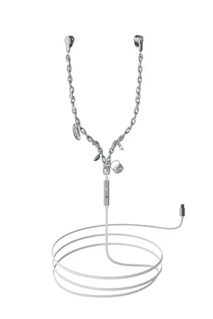 DIESEL® Tone Wired Earbuds With Charms - Silver
