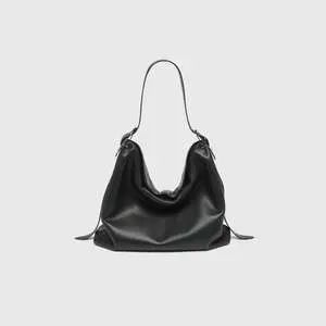 DIESEL® D-line Leather Hobo Bag - Black