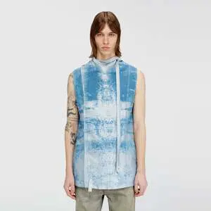 DIESEL® Sleeveless Vest In Satin Denim - Blue