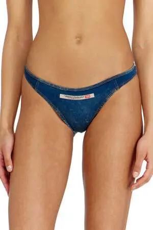 DIESEL® Cotton Brazilian Briefs With Denim Effect - Blue