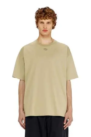 DIESEL® Relaxed Cotton T-shirt With Oval D Embroidery - Beige