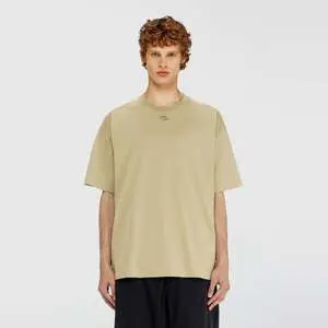 DIESEL® Relaxed Cotton T-shirt With Oval D Embroidery Beige