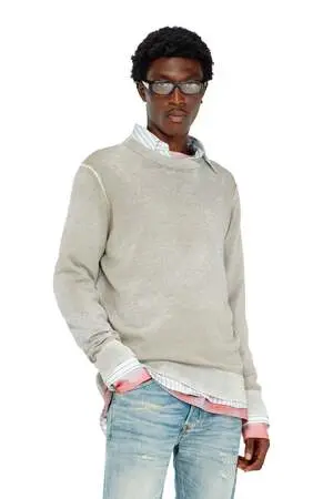 DIESEL® Cotton Jumper With Embroidered Logo And Distressed Print