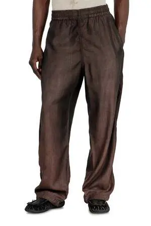 DIESEL® Relaxed Fit Wide Leg Jeans With Elastic Waistband - Brown