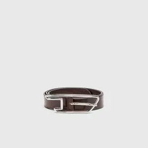 DIESEL® Waxed Leather Belt With D Buckle