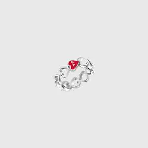 DIESEL® Stainless Steel Heart Motif Band Ring - Silver