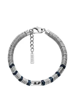 DIESEL® Hematite And Stainless Steel Beaded Bracelet - Silver