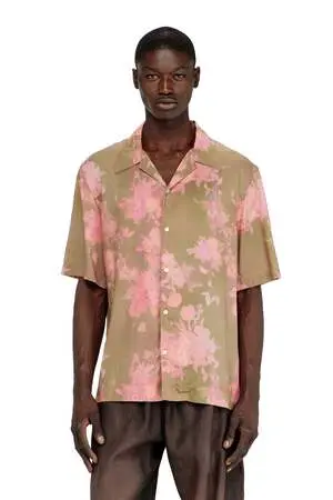 DIESEL® Lyocell Shirt With All-over Floral Print - Multicolor