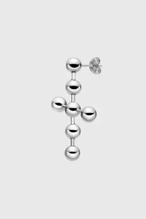 DIESEL® Stainless Steel Drop Earring With Cross Motif - Silver
