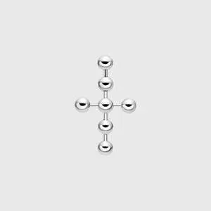 DIESEL® Stainless Steel Drop Earring With Cross Motif - Silver