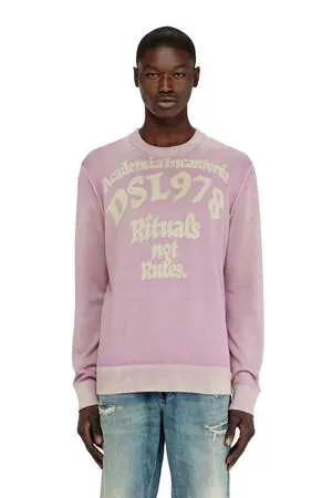 DIESEL® 100% Organic Cotton Jumper With Slogan Print