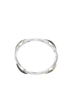 DIESEL® Stainless Steel Bangle Bracelet With Natural Jasper - Silver