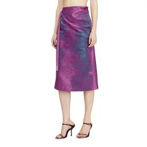 DIESEL® Midi Skirt In Satin Denim With Deconstructed Belt