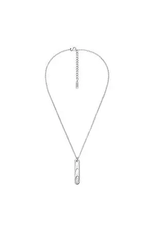 DIESEL® Stainless Steel Logo Pendant Necklace - Silver