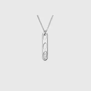 DIESEL® Stainless Steel Logo Pendant Necklace - Silver