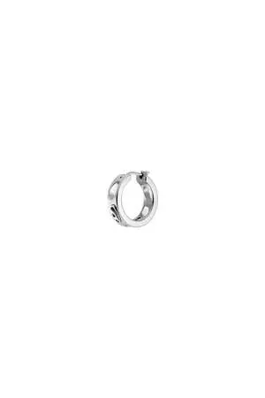 DIESEL® Stainless Steel Hoop Earring With Oval-d Logo - Silver