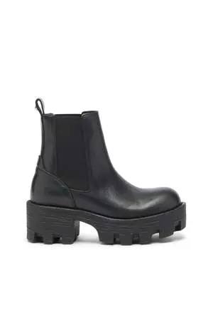 DIESEL® D-hammer Leather Ankle Boots With Chunky Lug Sole