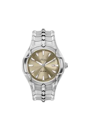 DIESEL® Stainless Steel Watch With Gold-tone Dial - Silver