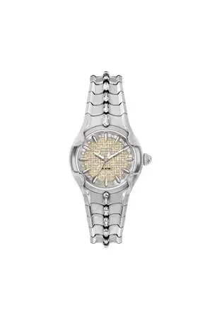 DIESEL® Vert Stainless Steel Watch With Pave Dial - Silver