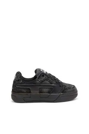 DIESEL® S-ollie Washed Denim And Leather Sneakers
