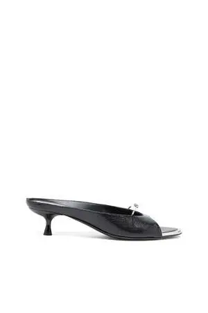 DIESEL® D-diam's Lizard-effect Leather Mules With Metallic Trim
