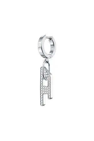DIESEL® Stainless Steel Glitz D Drop Earring - Silver