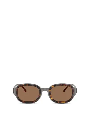 DIESEL® Square Frame Sunglasses With Bilayer Construction - Brown