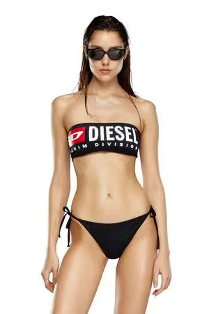 DIESEL® Maxi Logo Bandeau Bikini Top - Black