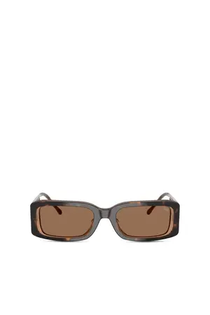 DIESEL® Rectangular Acetate And Metal Sunglasses - Brown