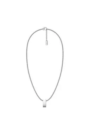 DIESEL® Stainless Steel Pendant Necklace With Matte Finish - Silver