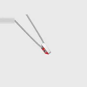DIESEL® Stainless Steel Pendant Necklace With Matte Finish - Silver
