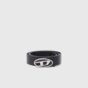 DIESEL® Diesel Leather Belt With Oval D Logo Black