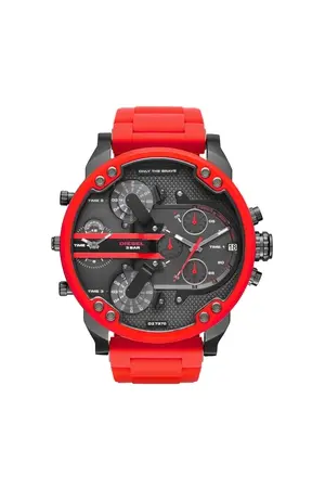 DIESEL® Mr. Daddy 2.0 Stainless Steel And Silicone Watch - Red