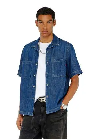DIESEL® Bowling Shirt In Denim - Blue