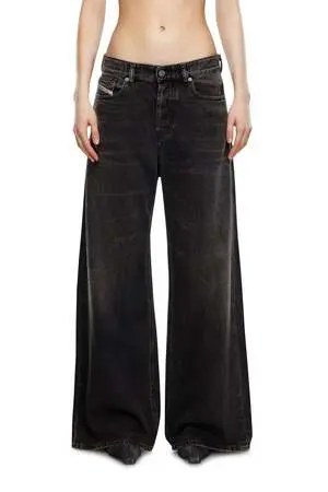 DIESEL® D-sire Relaxed Low Waist Wide Leg Jeans - Black