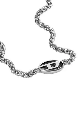 DIESEL® Stainless Steel And Enamel Chain Necklace - Silver