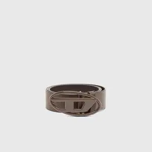 DIESEL® Textured Leather Belt With Oval D Buckle - Brown