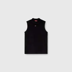 DIESEL® Ribbed Mock Neck Tank Top - Black
