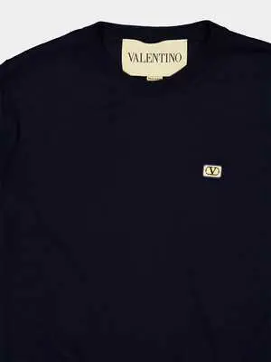 Valentino Garavani Navy Wool Jumper With Vlogo Patch