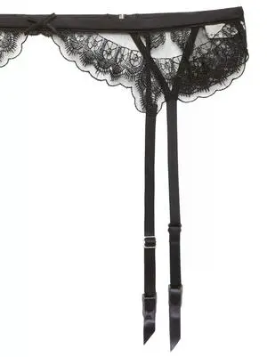 FLEUR DU MAL Mila Lace-trim Garter Belt - Black