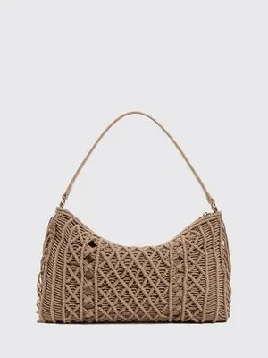 TWINSET Woven Cotton Shoulder Bag With Fringe Detail - Rope