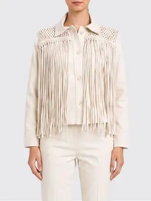 TWINSET U & B Jacket With Fringe And Crochet Detail
