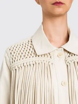 TWINSET U & B Jacket With Fringe And Crochet Detail