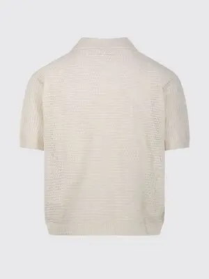 COOR Striped Crocheted Polo Shirt