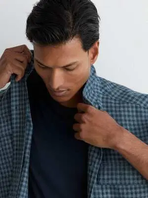 REISS Sever Cotton-linen Checked Overshirt