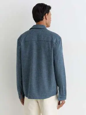 REISS Sever Cotton-linen Checked Overshirt