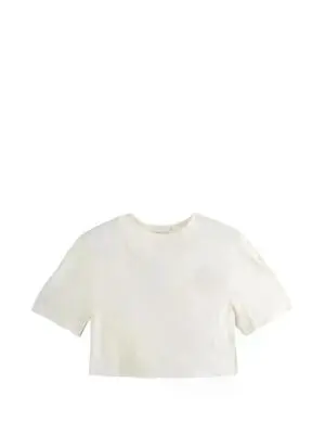 AMOMENTO Cropped Elasticated-hem Top