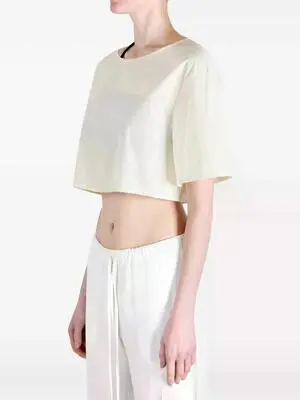 AMOMENTO Cropped Elasticated-hem Top