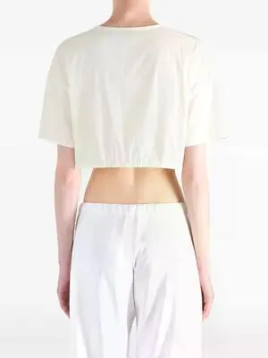 AMOMENTO Cropped Elasticated-hem Top